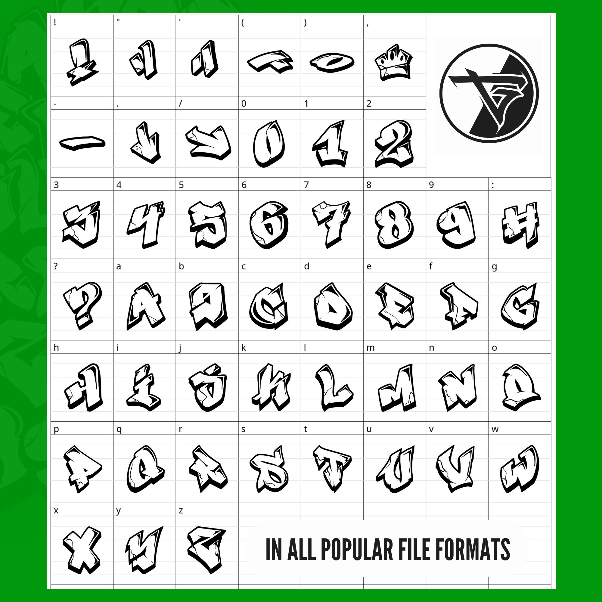 Graffiti Bold Blocks,urban Font,bundle Svg,png,ttf,letters,numbers ...