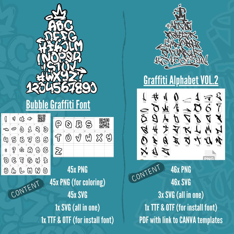 Graffiti Script Saga 2024 Bundle,arte Graffiti,graffiti Font,digital ...