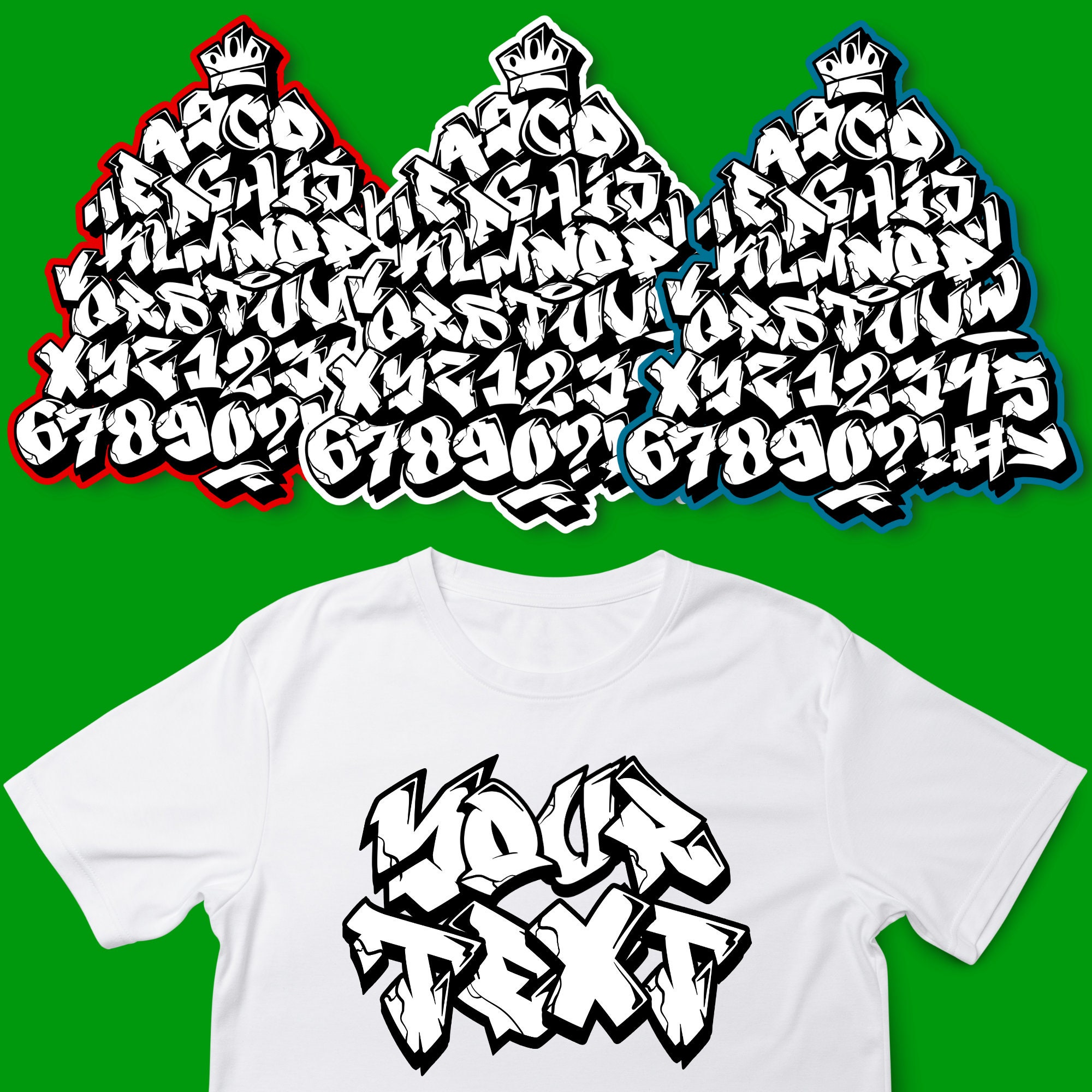 Graffiti Bold Blocks,urban Font,bundle Svg,png,ttf,letters,numbers ...