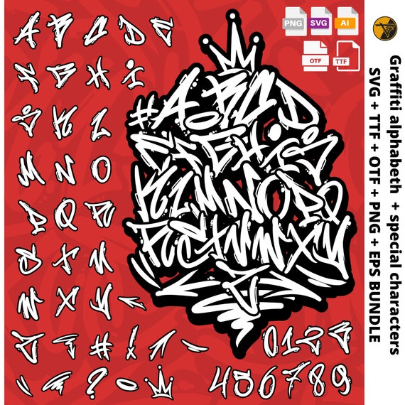 Hip Hop Graffiti Font Sticker Graffiti Font Alphabet Letters. Hip Hop