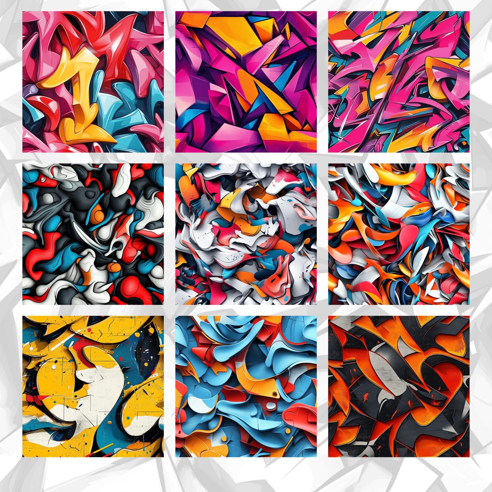 30 Seamless Color Mix 1 Pattern Tiles PNG High-resolution 12x12 Digital ...