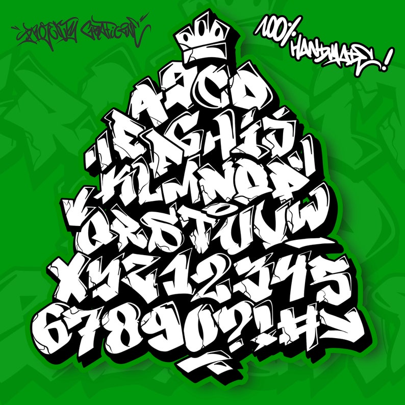 Graffiti Bold Blocks,urban Font,bundle Svg,png,ttf,letters,numbers ...