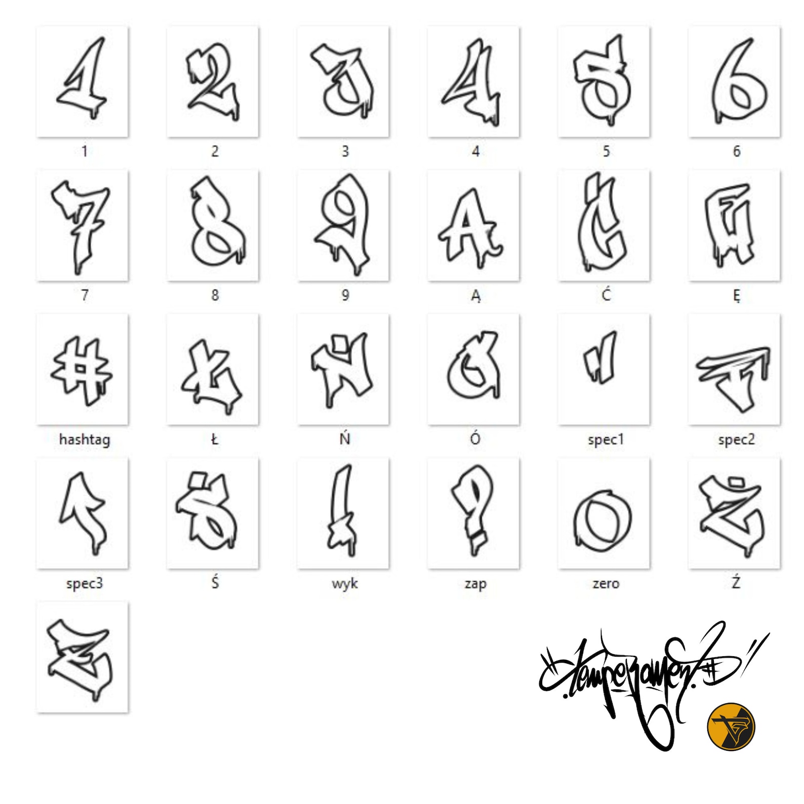 Graffiti Alphabet SVG/TTF/PNG, Graffitiletters, Graffiti Numbers ...