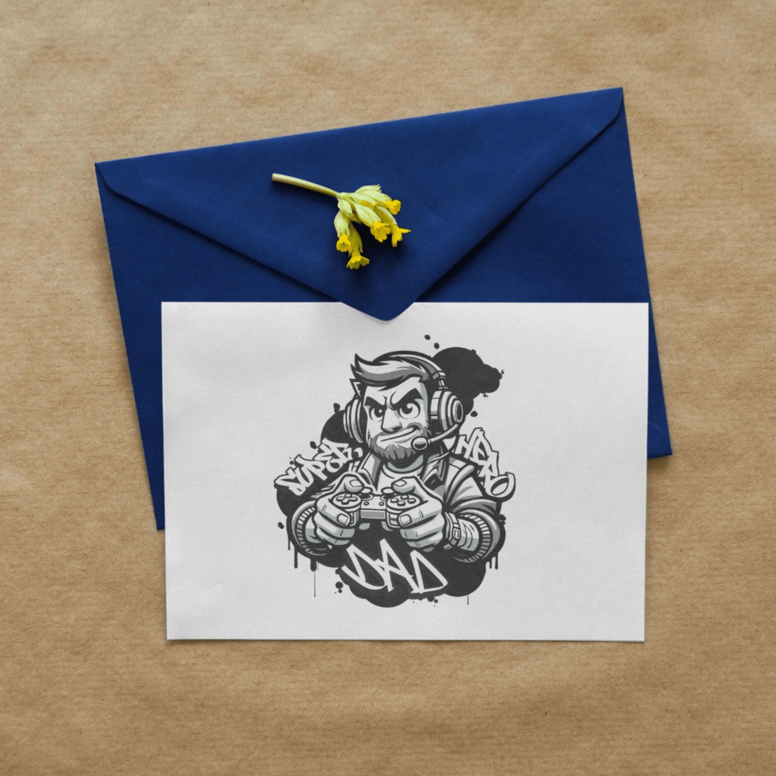 Superhero Gamer Dad Graffiti Illustration, Father's Day PNG SVG ...