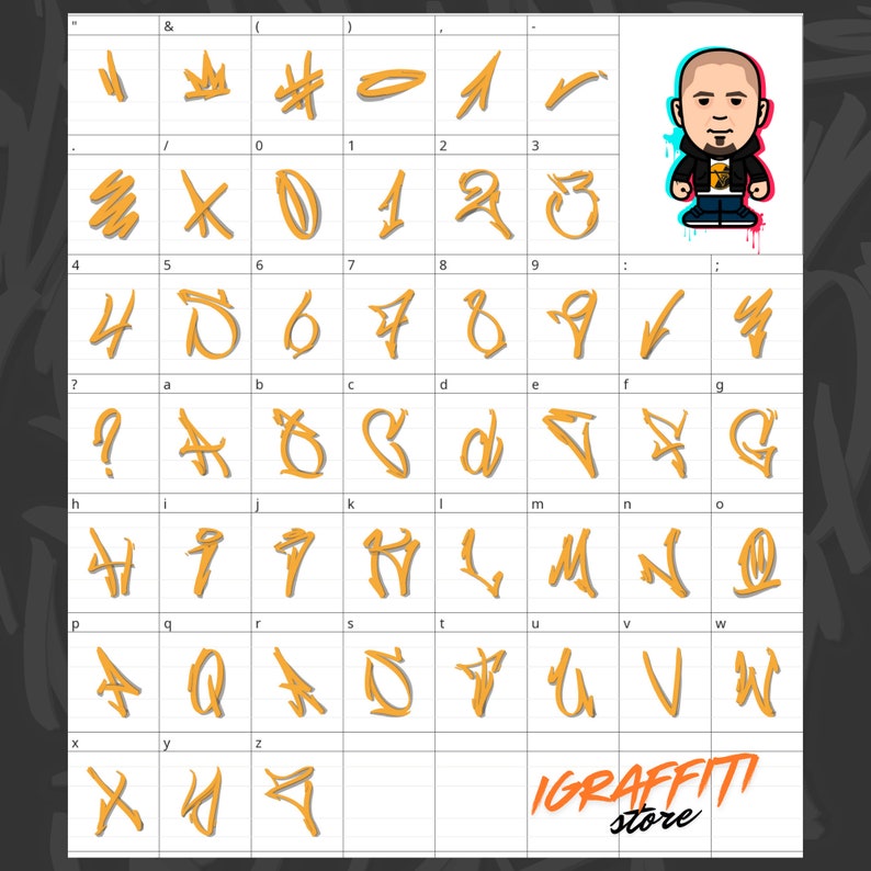 Graffiti 3D Yellow Font Png/svg,graffiti-style Font,graffiti Font ...