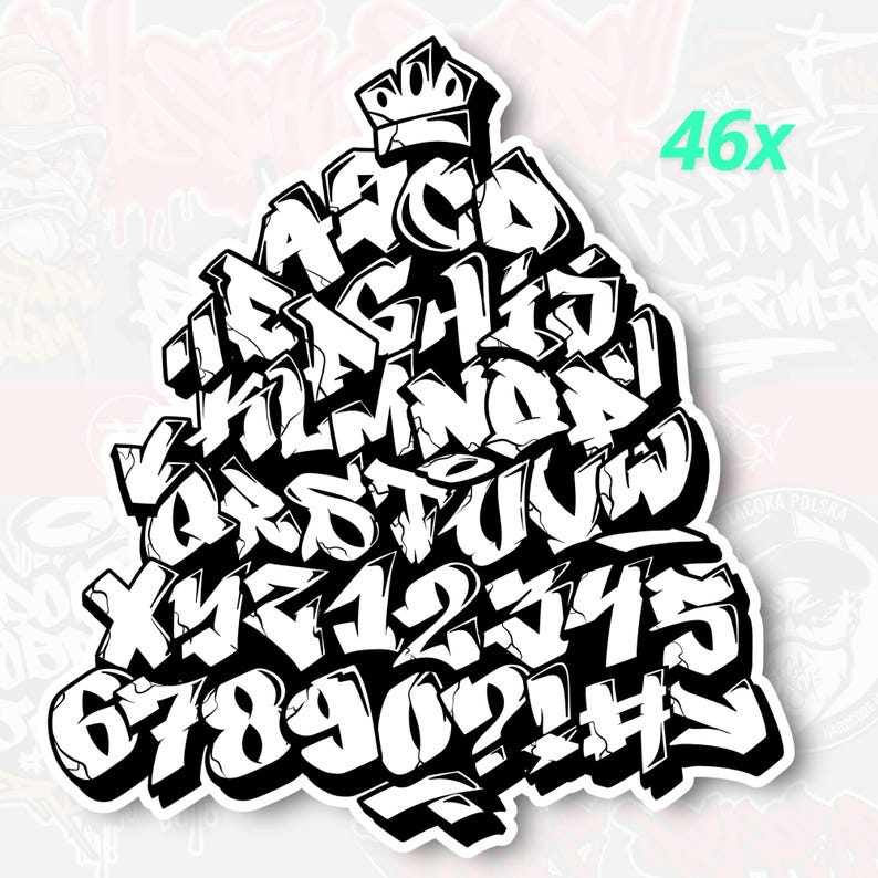 Graffiti Boldblock 3D Font–procreate Stamp Brush Set (46 Brushes ...