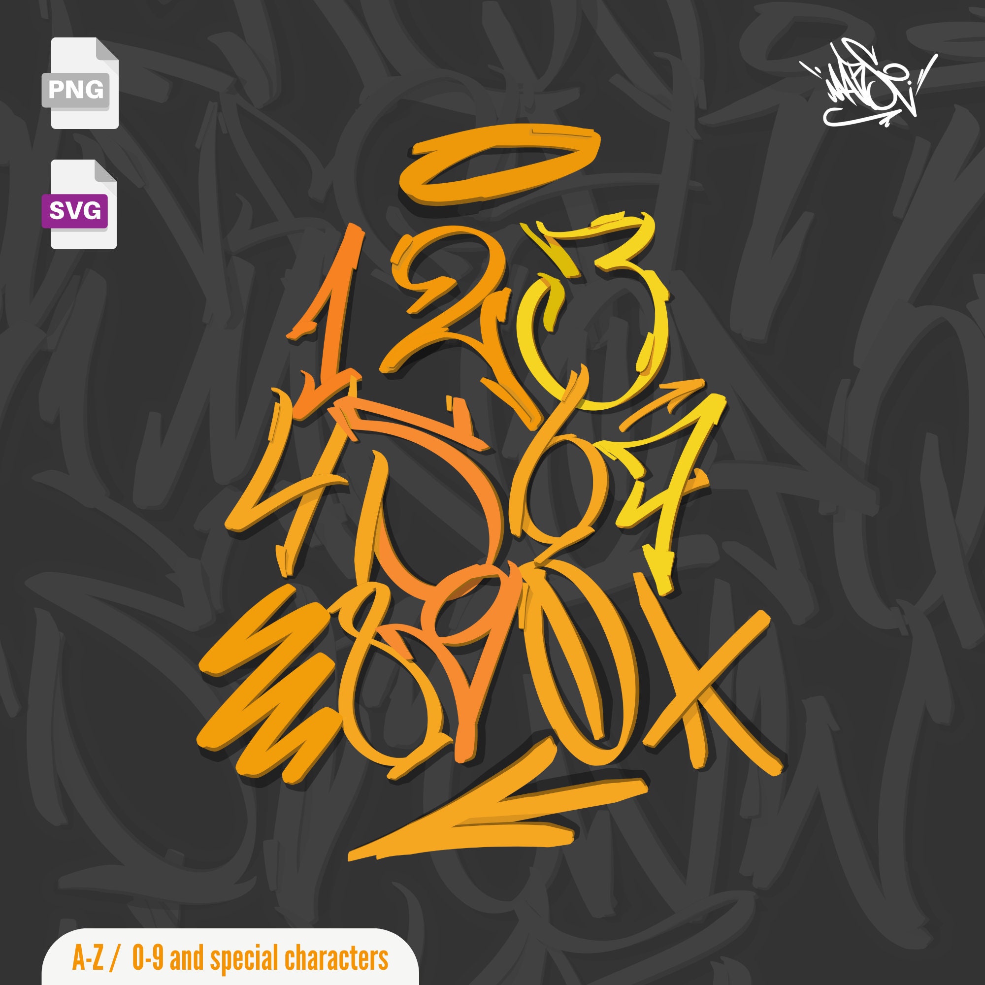 Graffiti 3D Yellow Font Png/svg,graffiti-style Font,graffiti Font ...