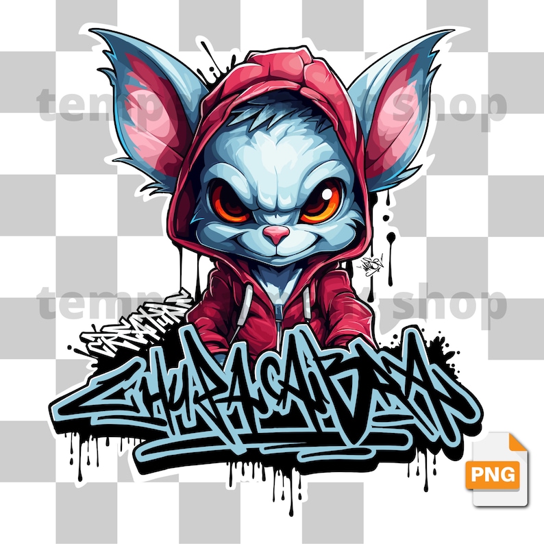 Graffiti Chupacabra Clipart, Urban Sublimation Design (PNG) - Etsy