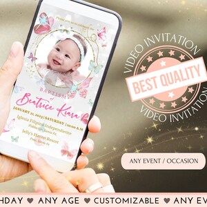 Butterfly Baptism Video Invitation Butterfly Invitation Whimsical ...