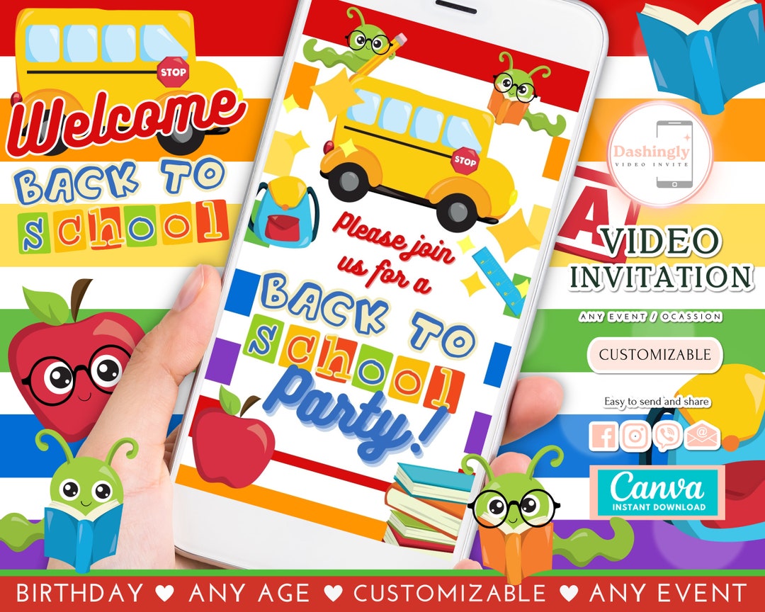 Back to School Party Invitation First Day of School Invite Classroom ...