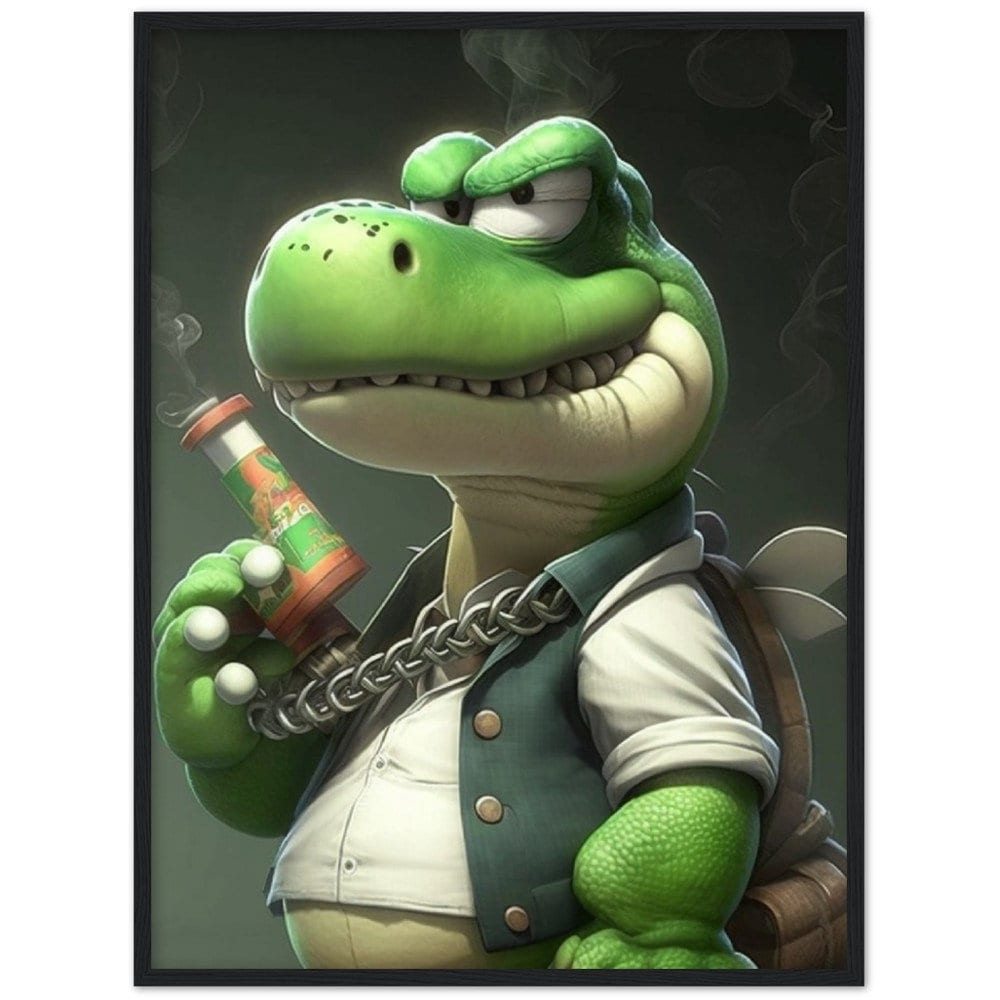 Gangster Yoshi framed Poster - Etsy