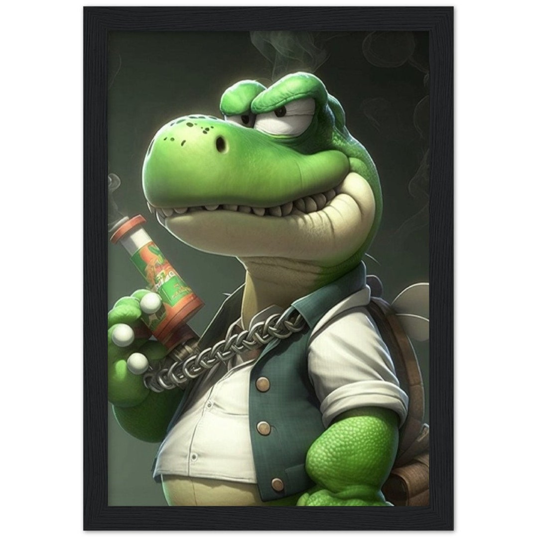 Gangster Yoshi framed Poster - Etsy