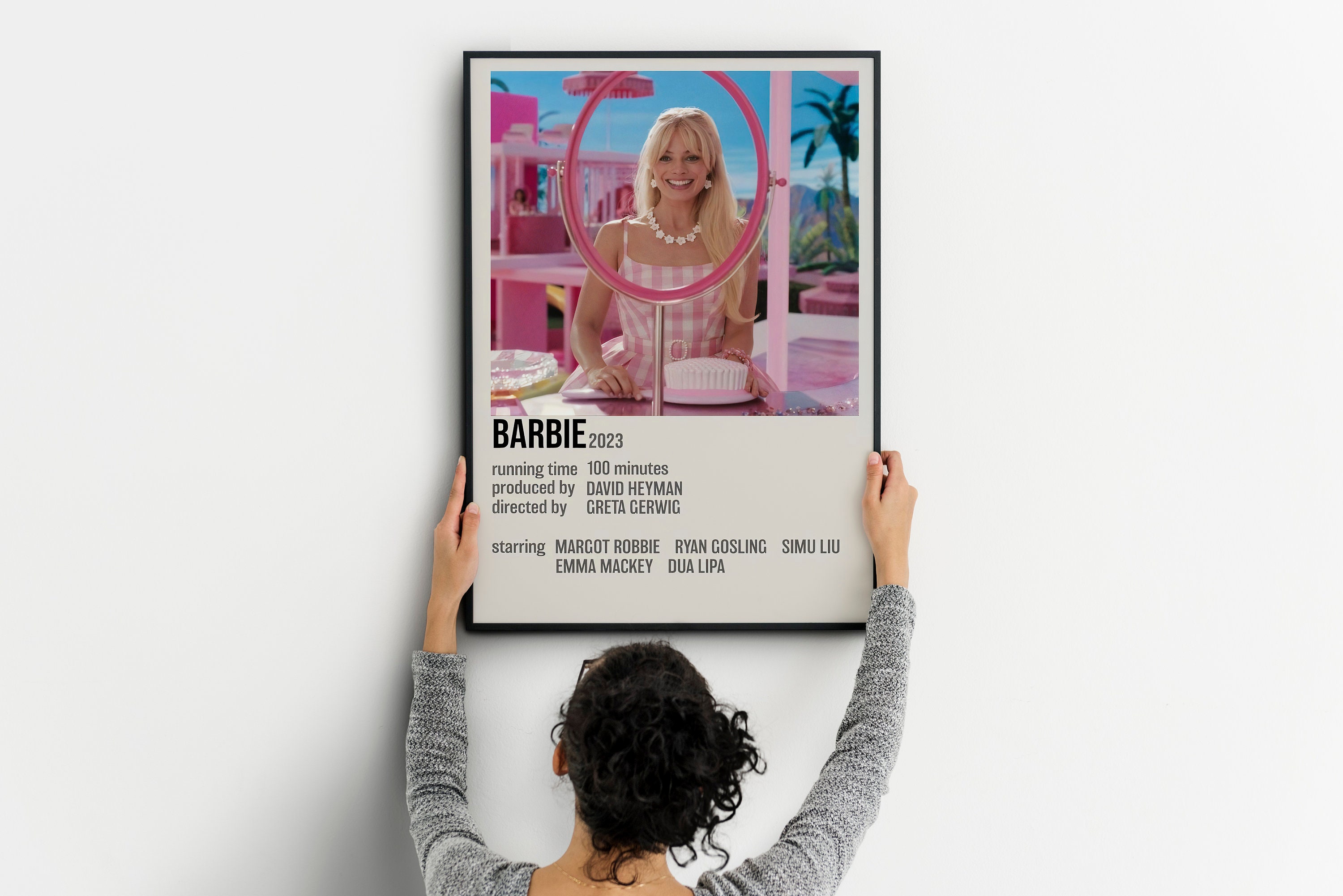 Barbie Minimalist Movie Poster Vintage Retro Art Print Custom Poster ...