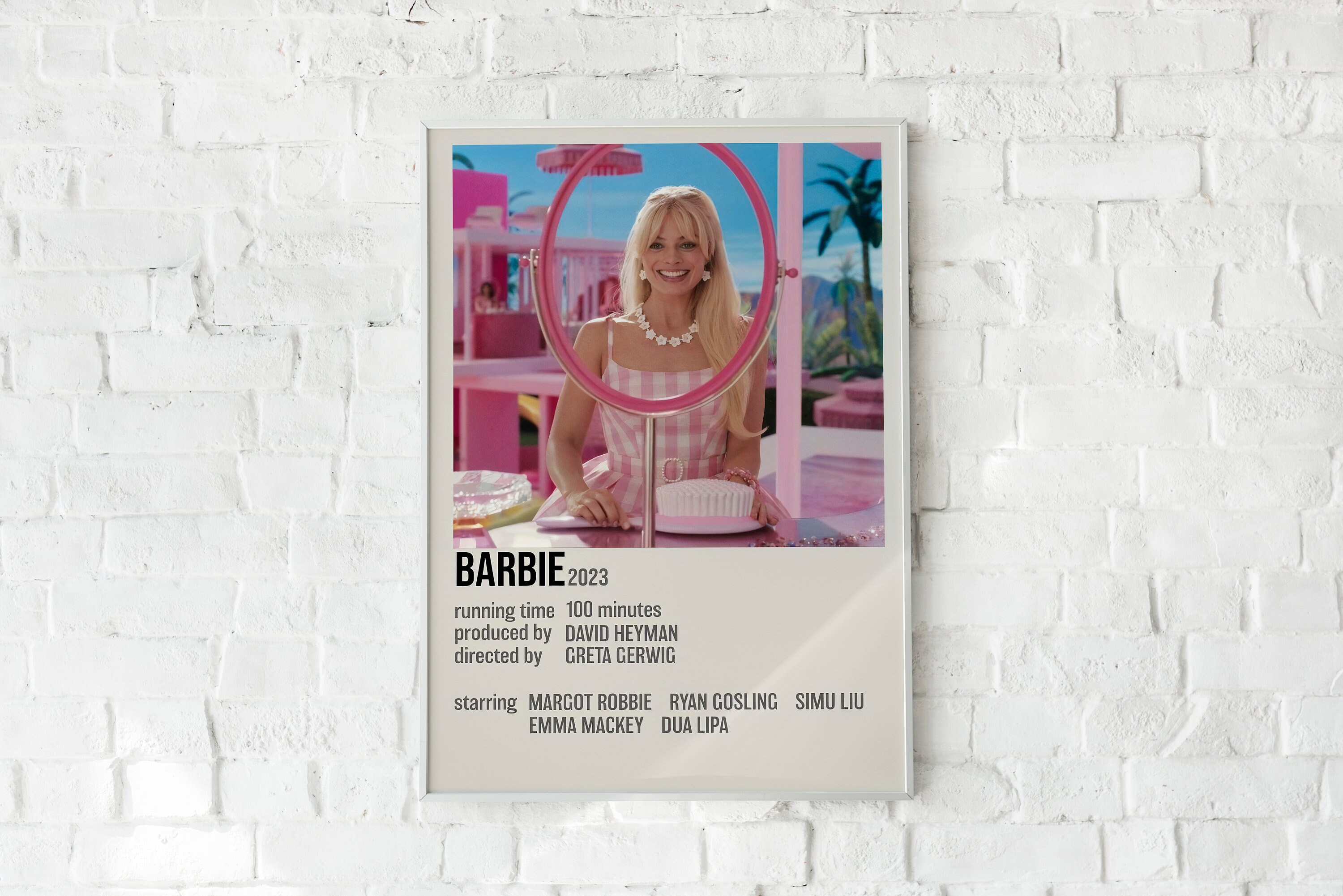 Barbie Minimalist Movie Poster Vintage Retro Art Print Custom Poster ...