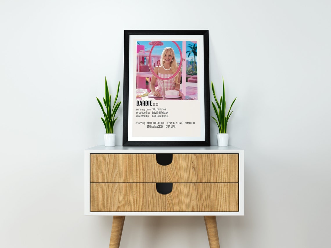 Barbie Minimalist Movie Poster Vintage Retro Art Print Custom Poster ...