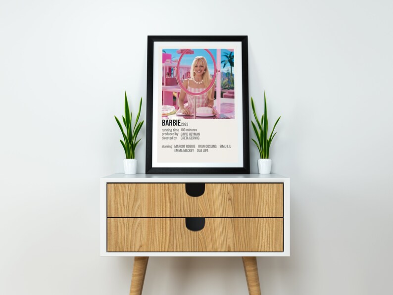 Barbie Minimalist Movie Poster Vintage Retro Art Print Custom Poster ...