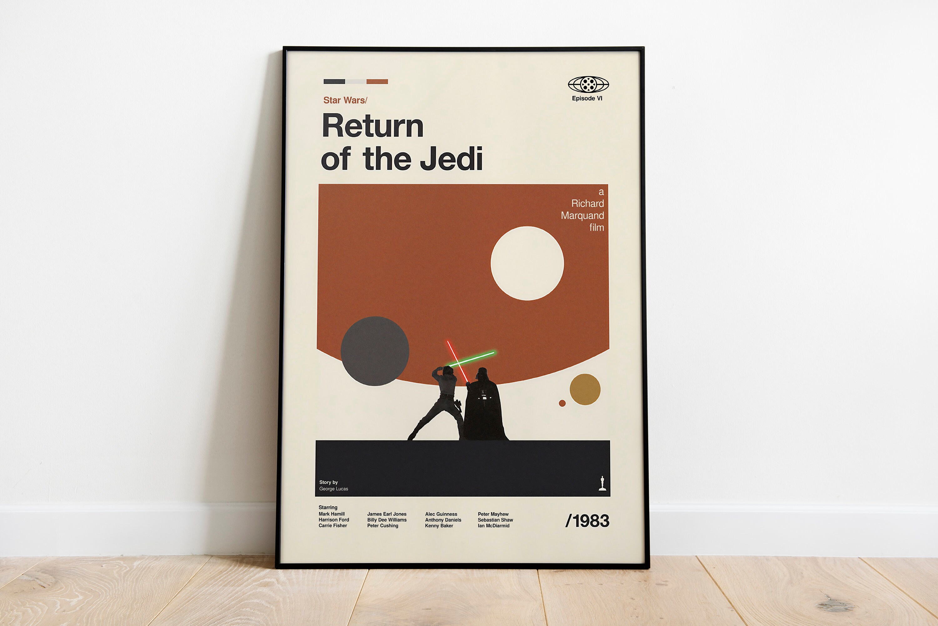 Return of the Jedi Posters, Vintage TV Movie Wall Art Mid-century ...