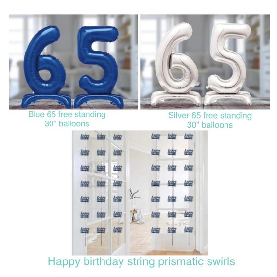 Number 65 Sign 65th Birthday Party Decorations - Glitter Honeycomb ...