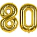 Gold Number 80 Balloons: 80th Birthday Party Decor (14") - Etsy UK