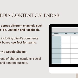 Social Media Content Calendar Monthly Google Excel Social Media ...