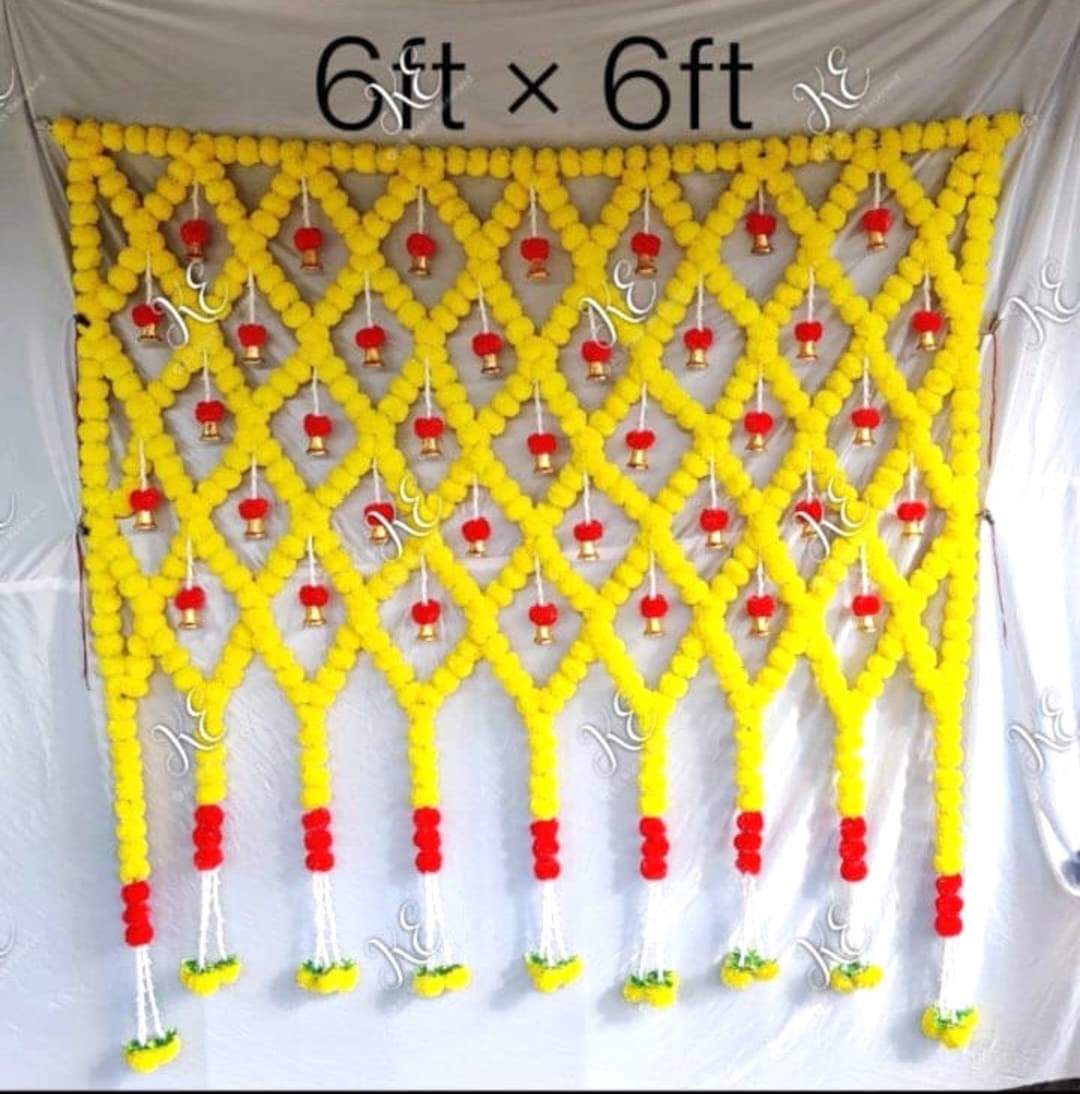 High Quality Marigold Flower Backdrop/ganpati Decoration/backdrops ...