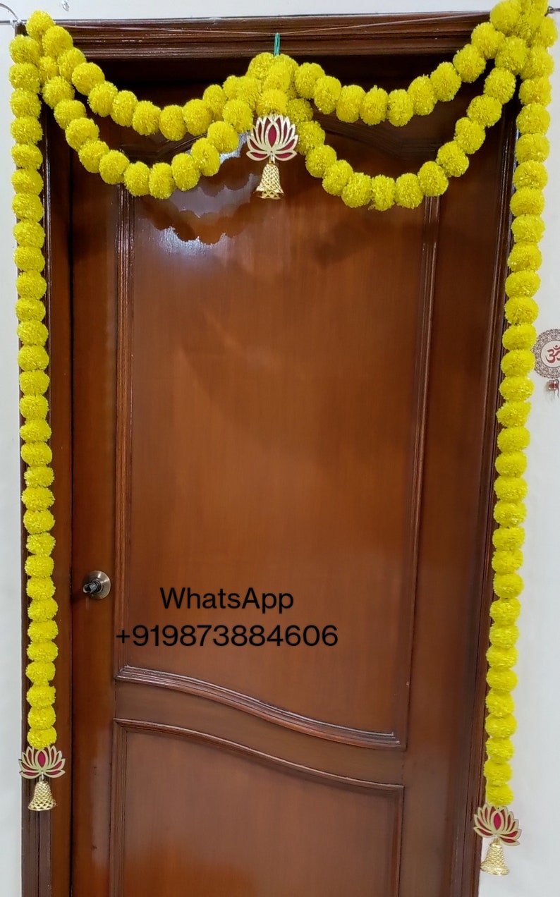 Marigold Lotus Toran / Bandhanwar With Hanging for Decoration Your Home ...