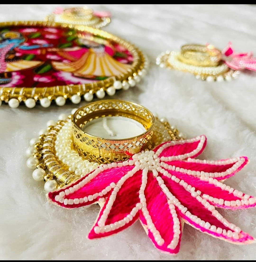 Indian Traditional Lotus Handmade Tea Light Candle Holders, Diwali Diya ...
