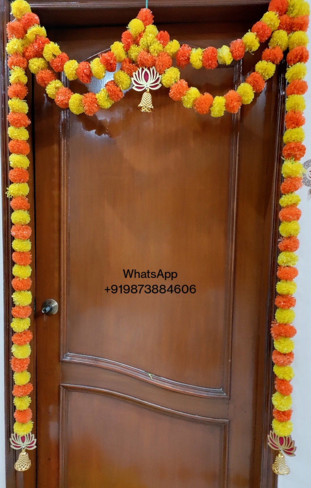 Marigold Lotus Toran / Bandhanwar With Hanging for Decoration Your Home ...