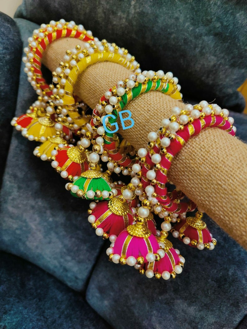 100 Pcs Sangeet Haldi Mehndi Ganey Ganaas Indian Wedding Bracelets ...