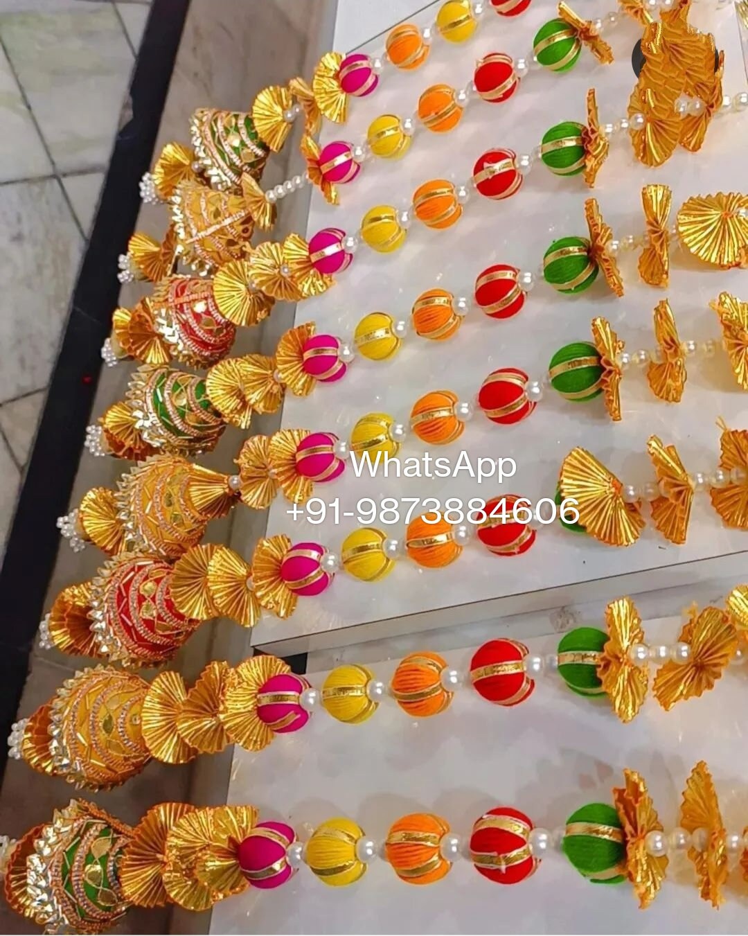 200 Pcs Gota Handwork Hangings for Decoration Floral Wall Hangings Fr ...