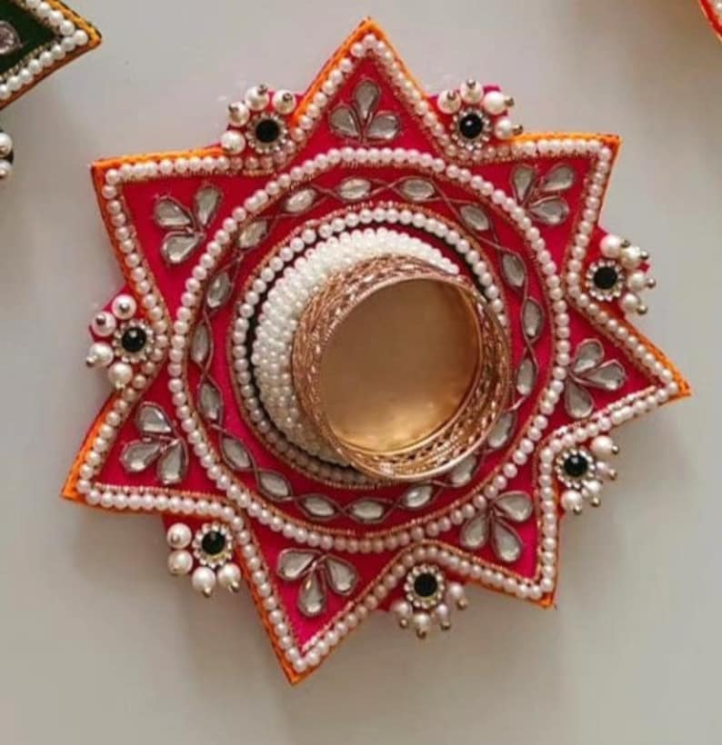 Hand Embroided Kundan Tealight ,diya , Diwali Gifts,candle Holder ...