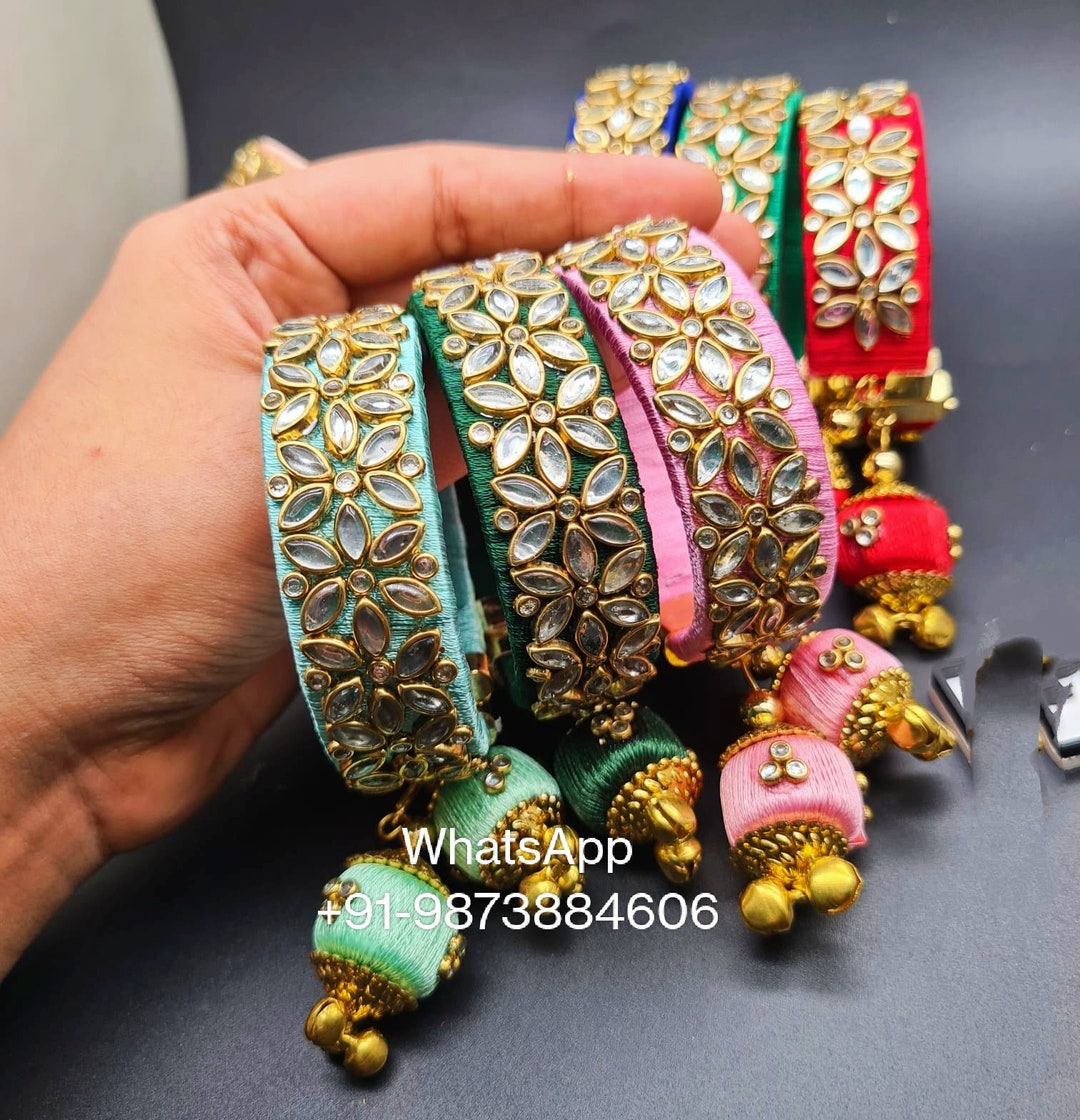 Lot of 100 Pcs Mix Colors Thread Bangle Bracelets Mehndi Favors Sangeet ...