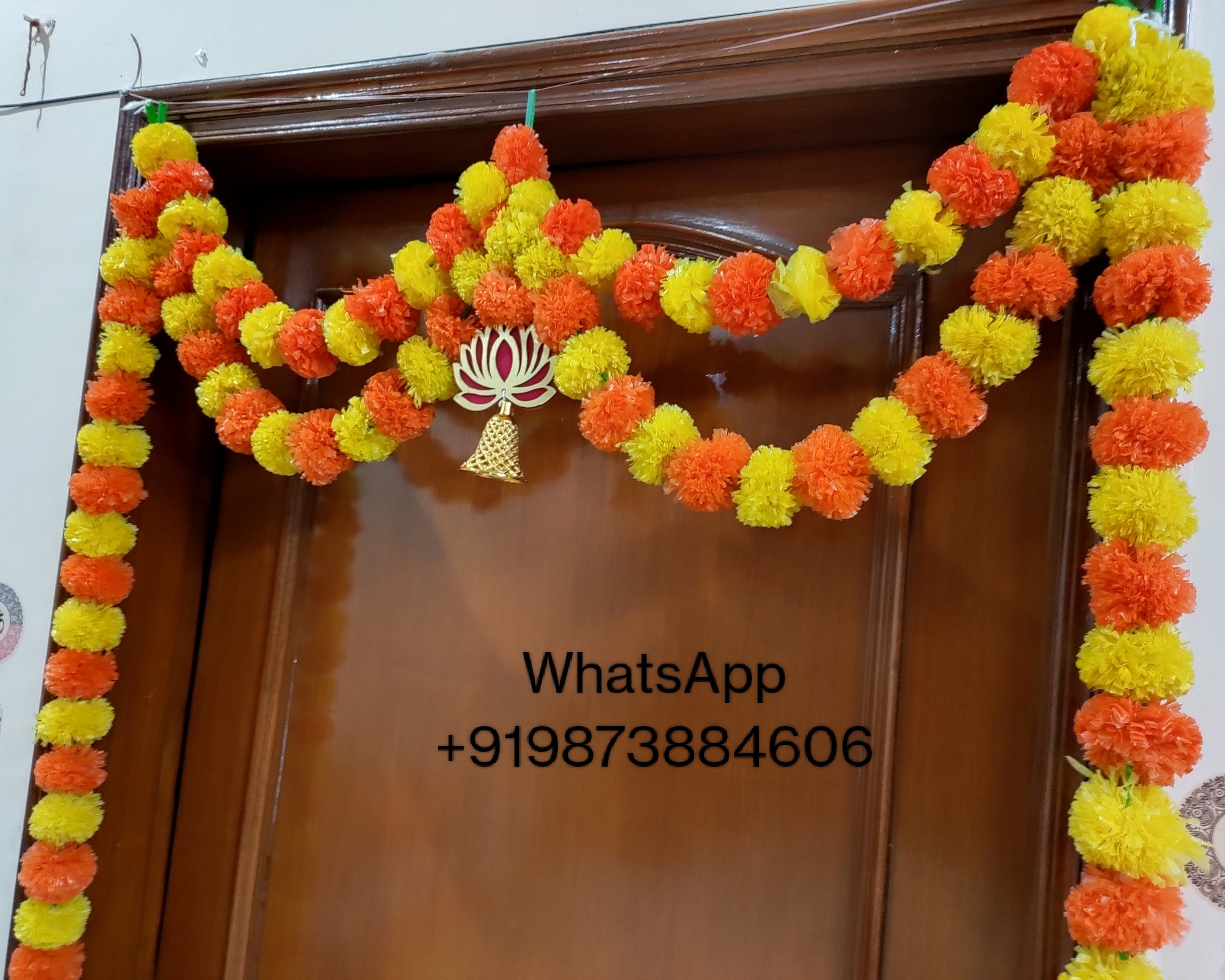 Marigold Lotus Toran / Bandhanwar With Hanging for Decoration Your Home ...