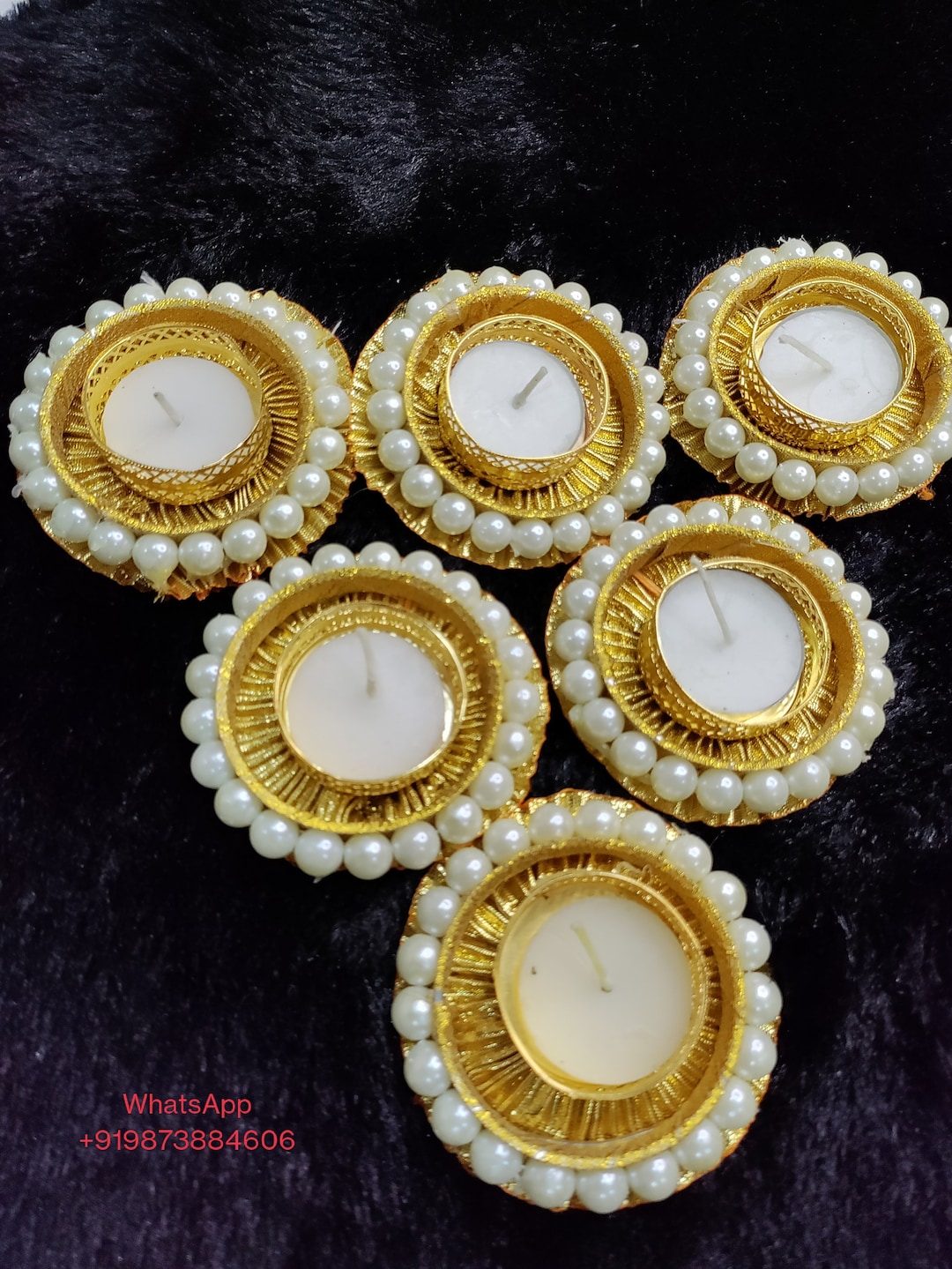 100 Pcs Royal Look Pearl Tea Light Holders, Diwali Diyas, Diwali Gift ...
