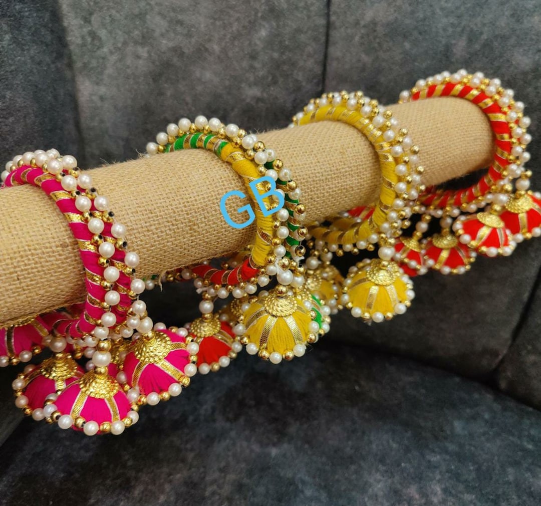 100 Pcs Sangeet Haldi Mehndi Ganey Ganaas Indian Wedding Bracelets ...