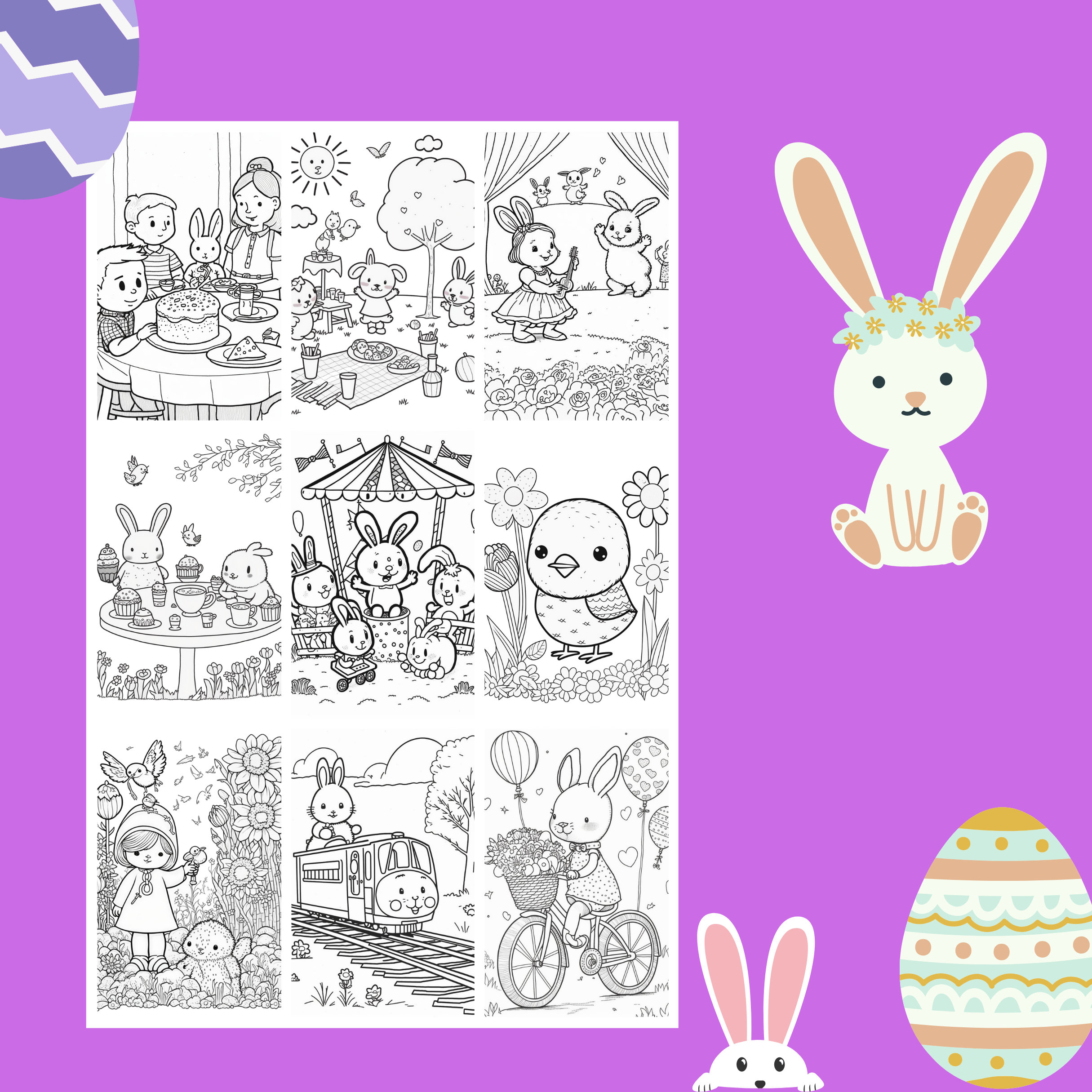 Easter Fun: 42 Coloring Printables for Kids Professionally Created and ...