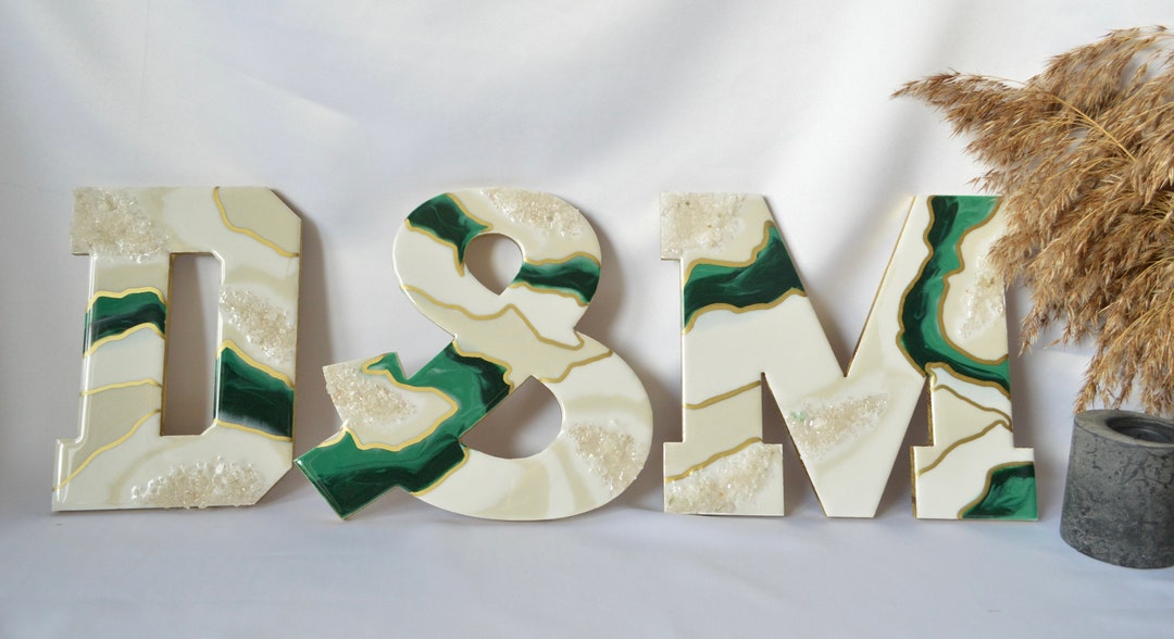 Resin Letter Art Epoxy Letters Name Wedding Table Idea - Etsy
