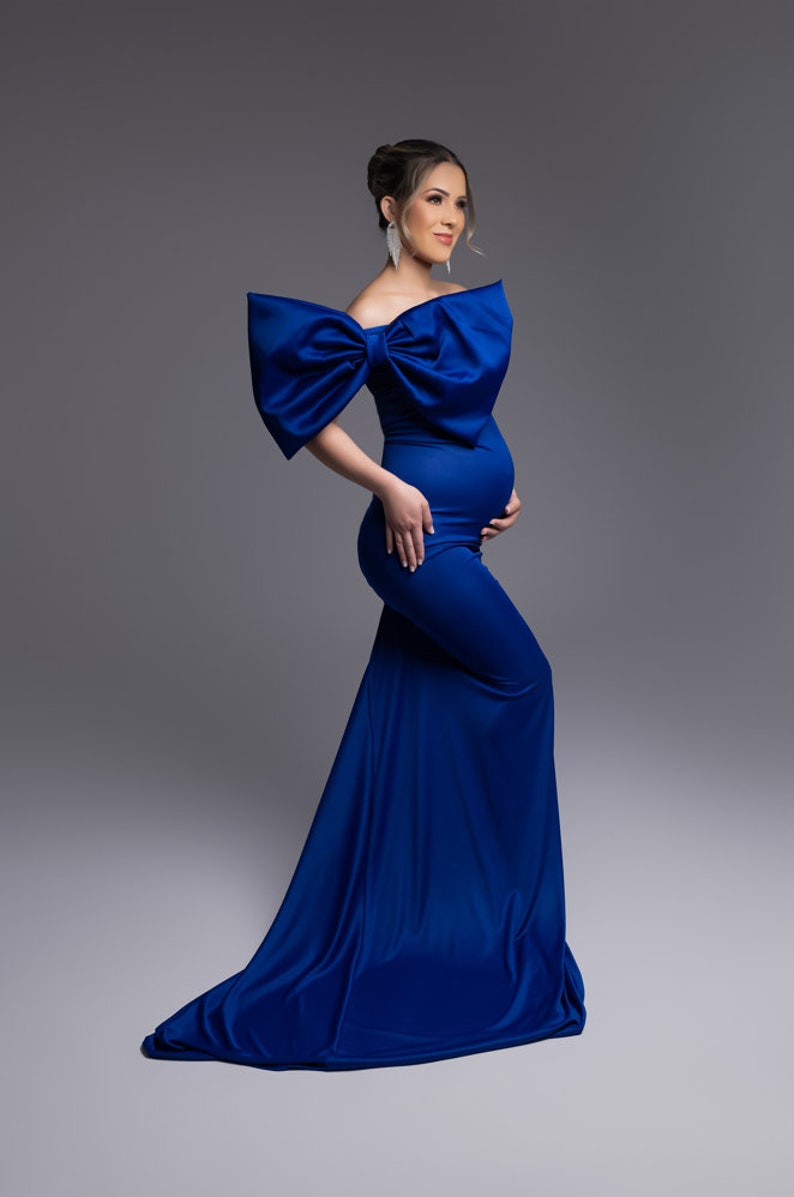 Pink Glam Maternity Gown With Big Bow, Baby Shower, Mummy-to-be Gift ...
