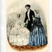Antique Lithography 1860s Women & Man Fashion Print Vintage Victorian ...