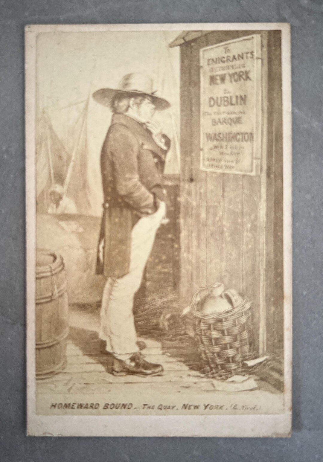 Antique Carte De Visite 19th Century Emigrant Scene homeward Bound by E ...