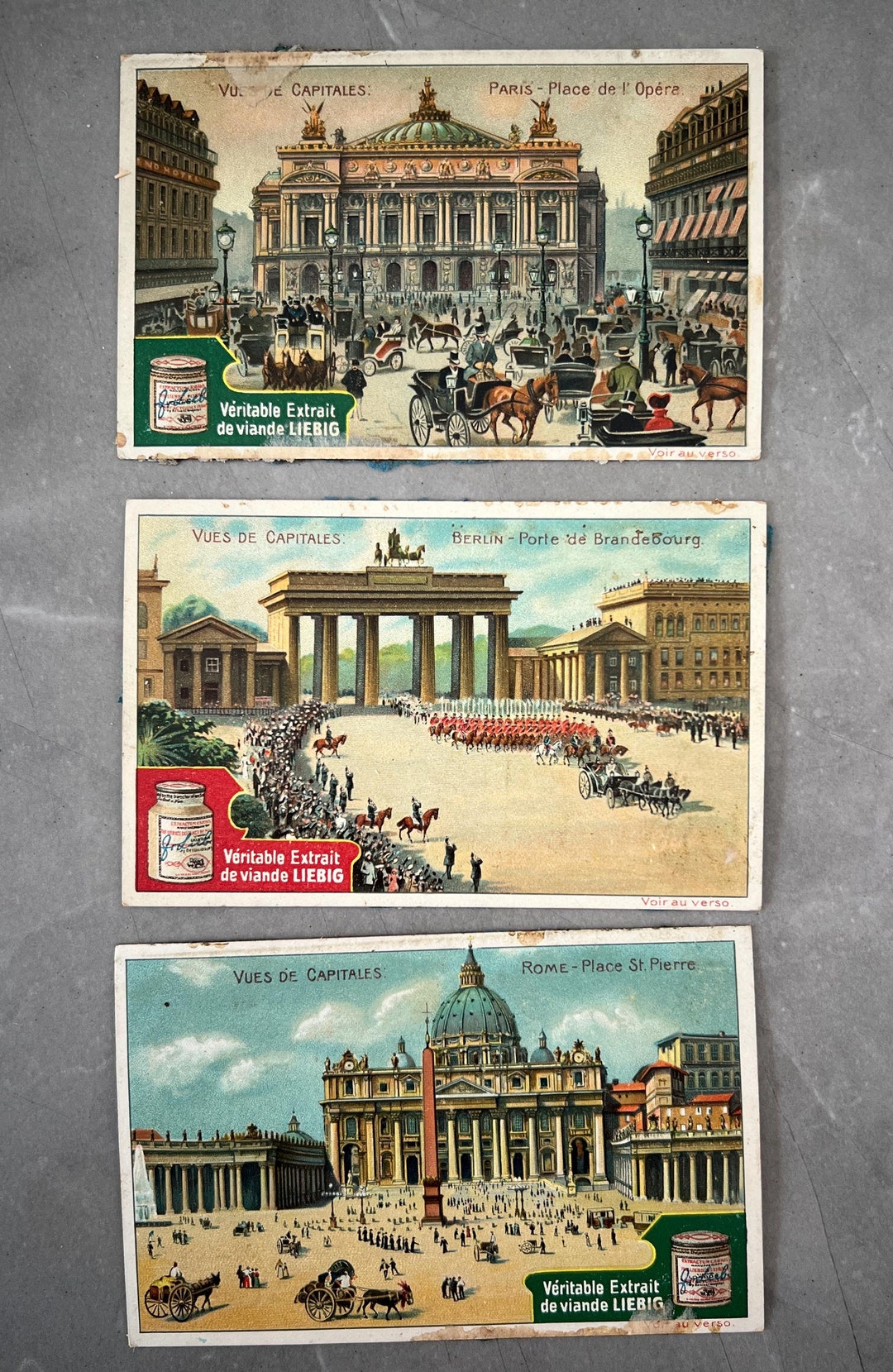 Set of 3 Antique Liebig Trade Cards - Views of European Capitals - Etsy