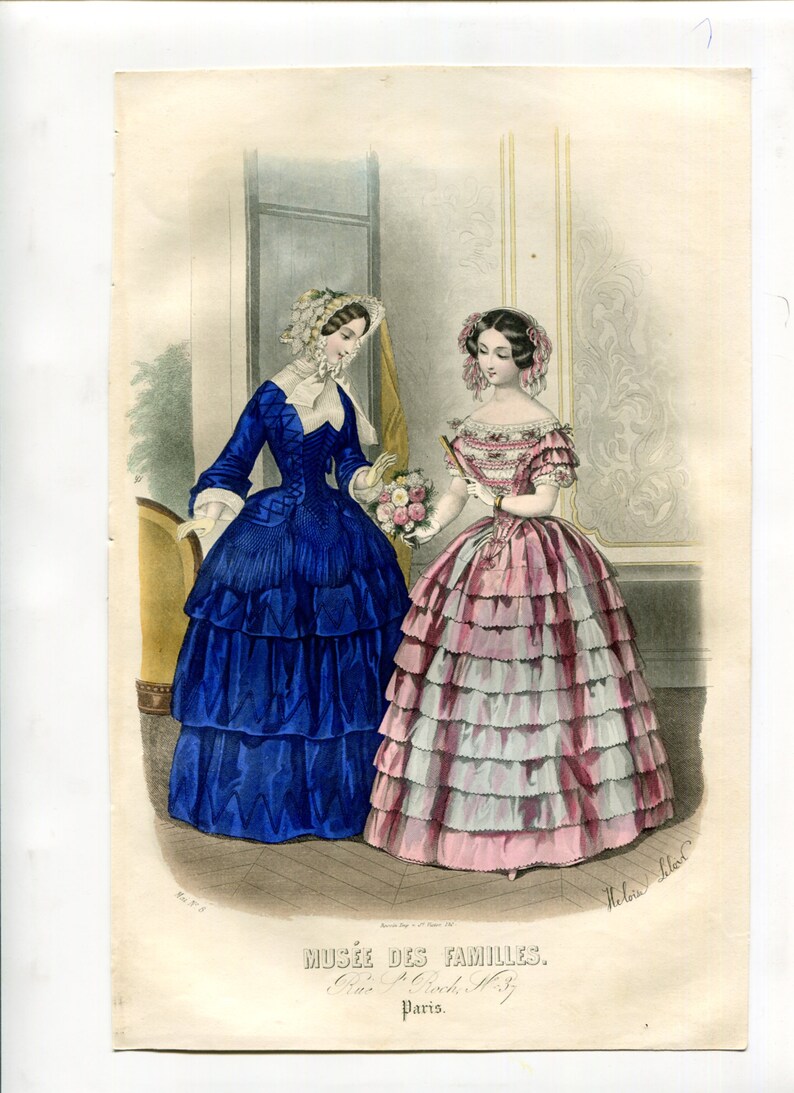 Antique Lithography 1860s Women Fashion Print Vintage Victorian Art - Etsy