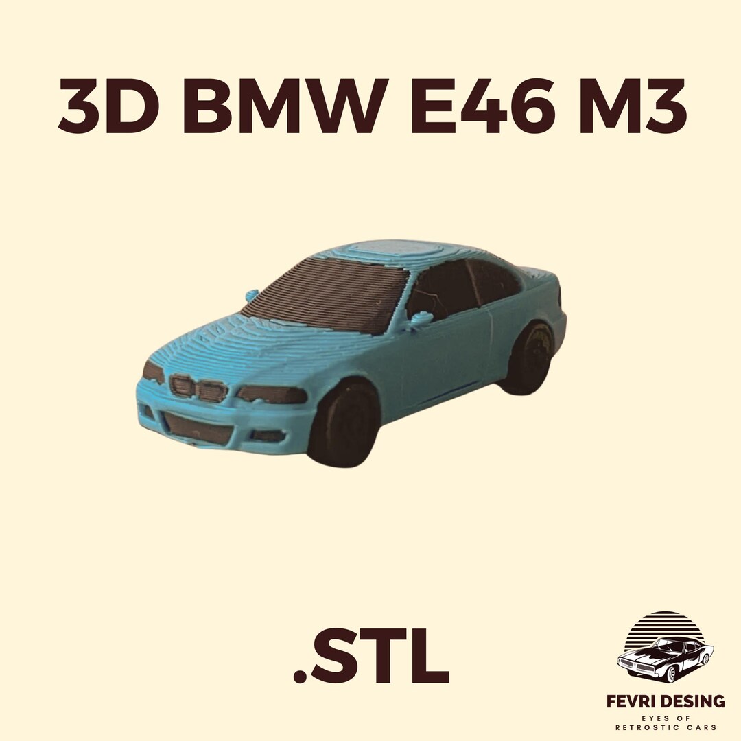 3D BMW E46 M3 Model STL File Printable German Sports Car Design for 3D ...