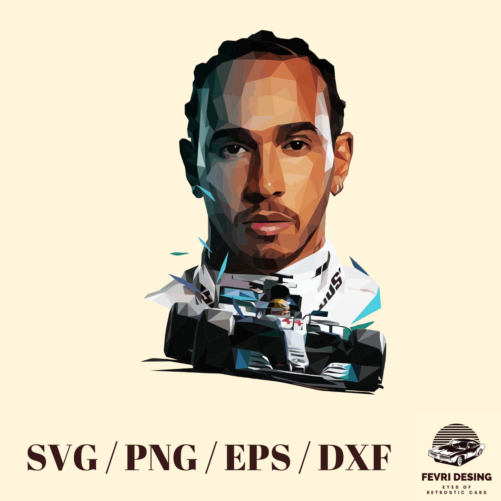 Lewis Hamilton Fan Art Illustration Svg, Eps, Dxf, Png for Poster ...