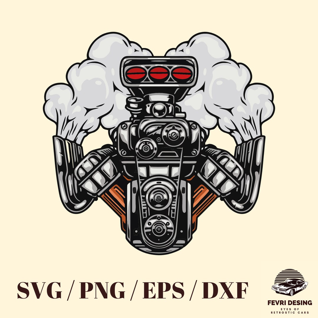 V8 Car Engine SVG Sticker | Car Lover Gift | Vinyl Decal for Laptop ...
