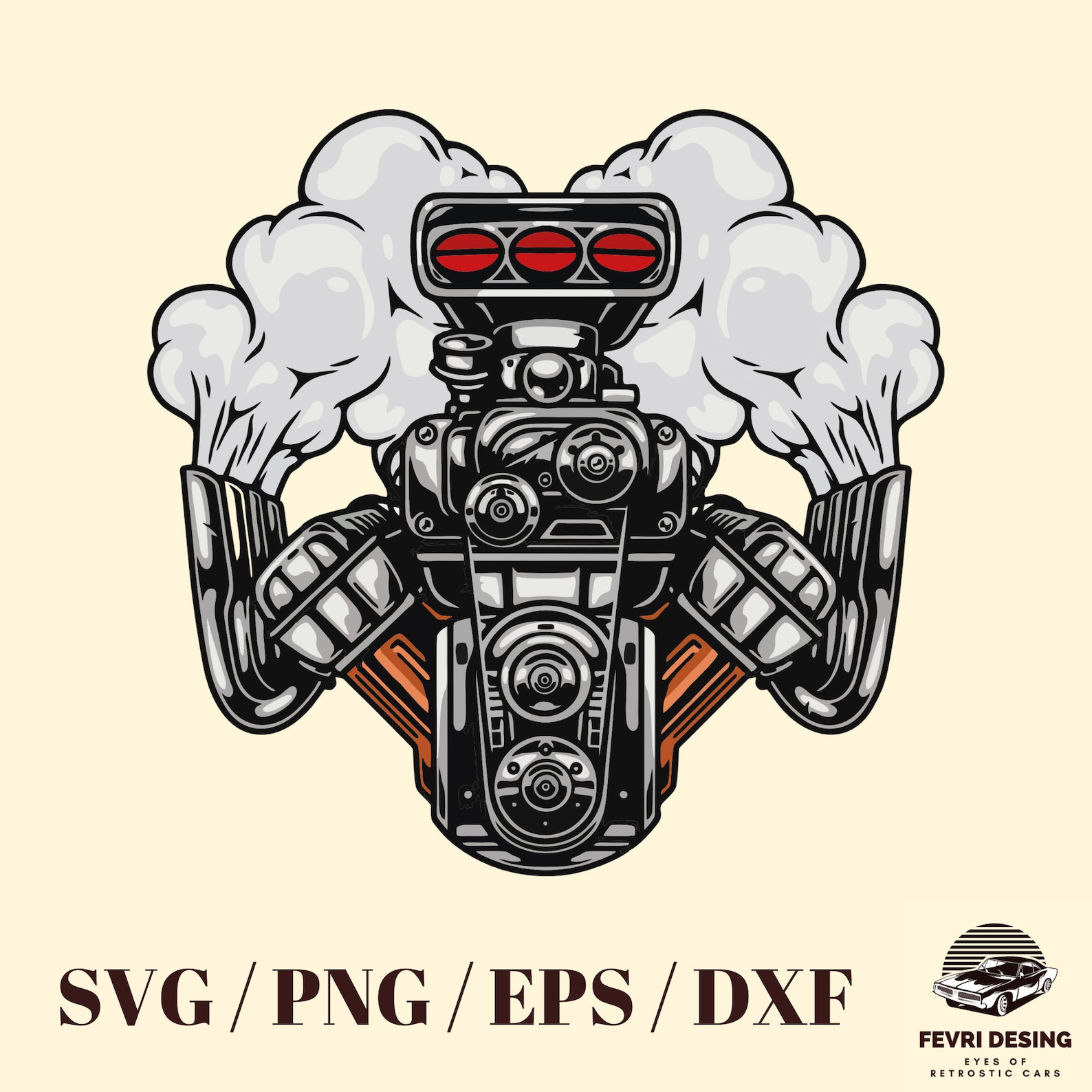 V8 Car Engine SVG Sticker | Car Lover Gift | Vinyl Decal for Laptop ...