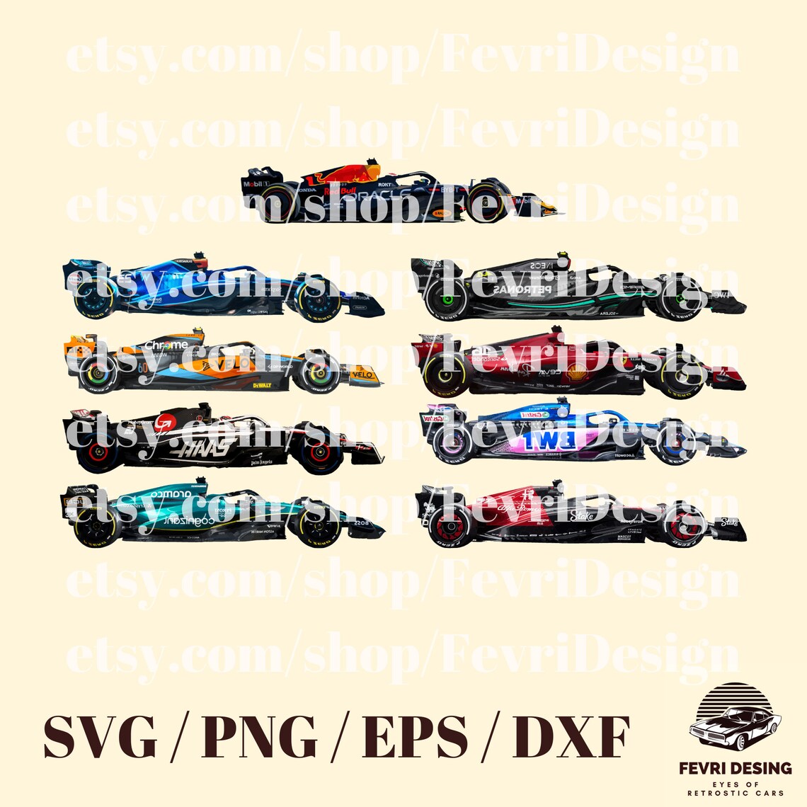 F1 2023 All F1 Racing Car Designs | Svg, Eps, Dxf, Png | High ...