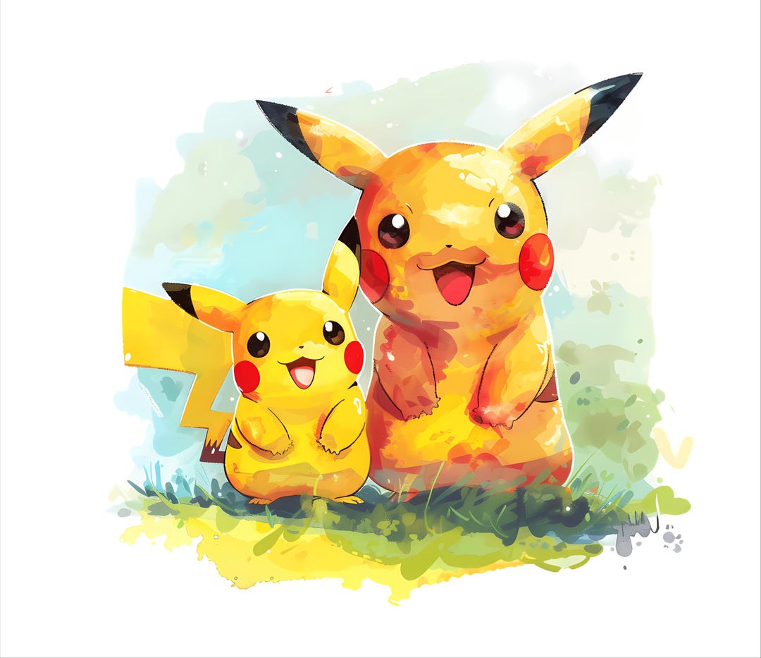 Cartoon Baby Pikachu PNG Pikachu Design for Sublimation Png 300DPI High ...
