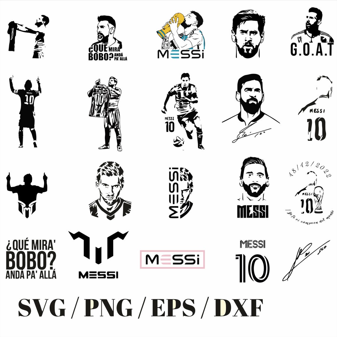 Instant Download... Lionel Messi Bundle , Messi Silhouette, Messi ...