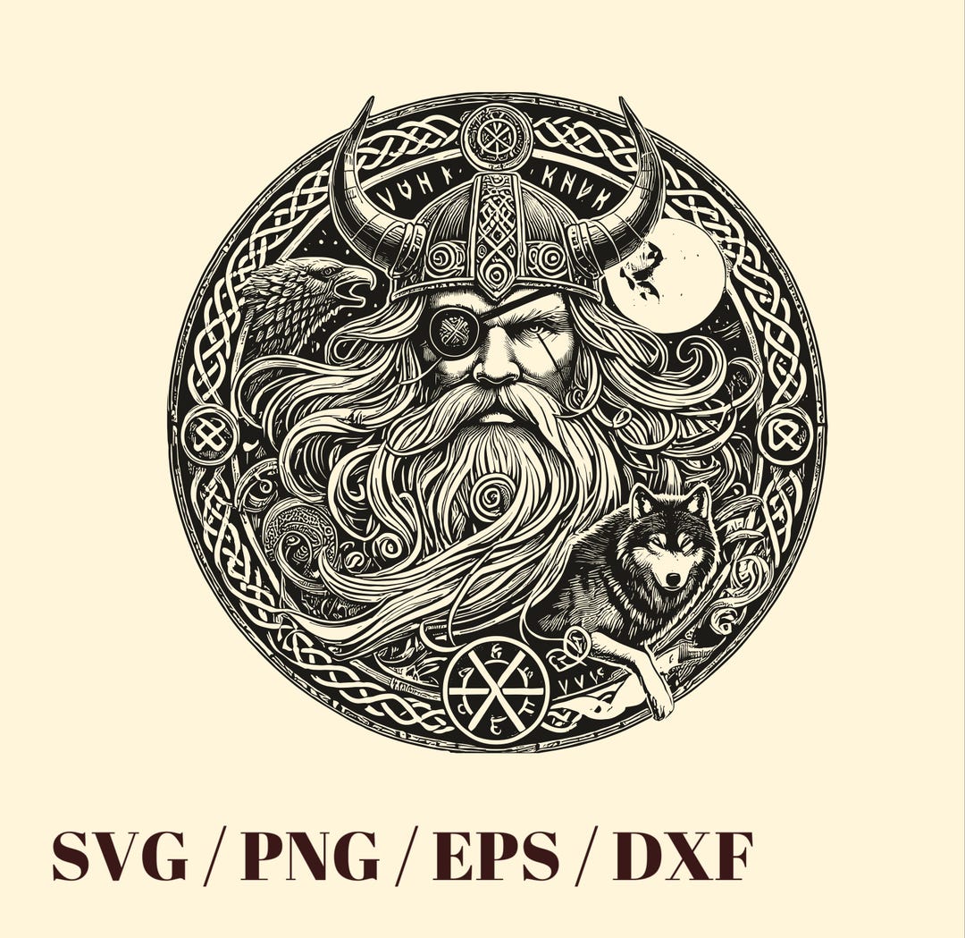 Odin Portrait | SVG JPG PNG | Odin Download | Odin T-shirt Design ...